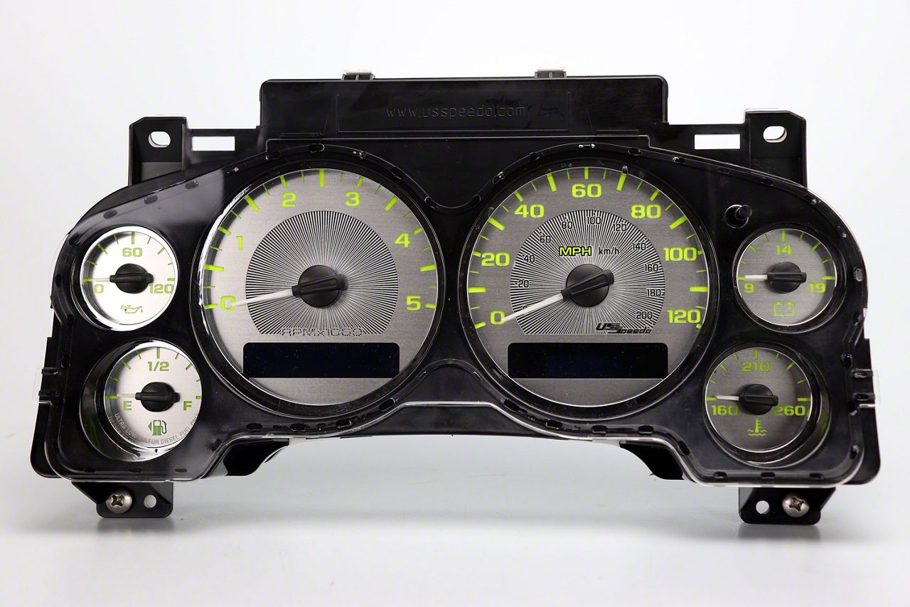 US Speedo Silverado 2500 Stainless Edition Gauge Face; MPH; Yellow ...