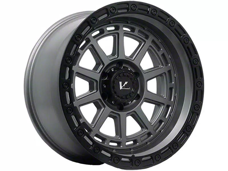 V-Rock Off-Road Wheels Silverado 1500 Storm Satin Grey with Black Ring ...