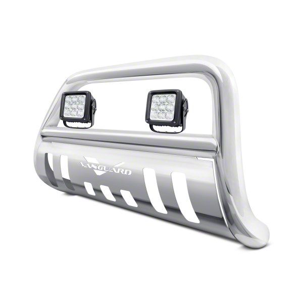 Yukon Bull Bar with 4.50-Inch LED Cube Lights; Stainless Steel (07-14 ...