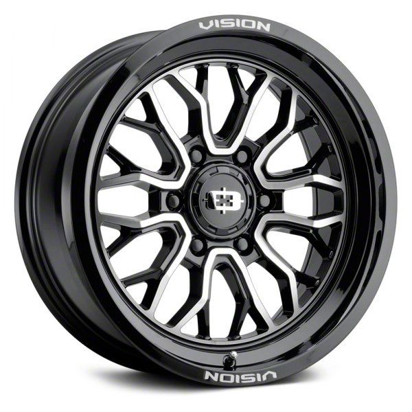 Vision Off-Road Silverado 1500 Riot Gloss Black Machined 6-Lug Wheel ...
