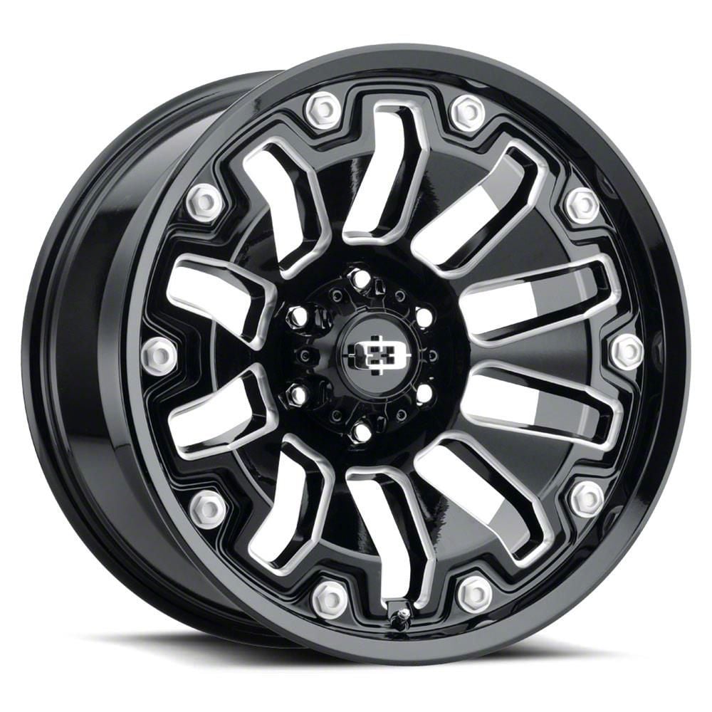 Vision Off-Road Ranger Armor Gloss Black Milled 6-Lug Wheel; 18x9 ...