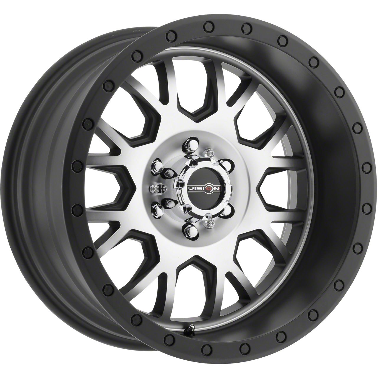 Vision Off-Road RAM 1500 GV8 Invader Matte Black Machined 6-Lug Wheel ...