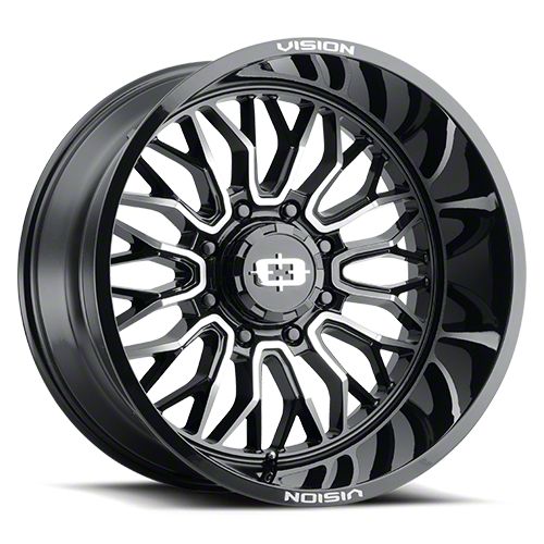 Vision Off-Road Ranger Riot Gloss Black Machined 6-Lug Wheel; 22x12 ...