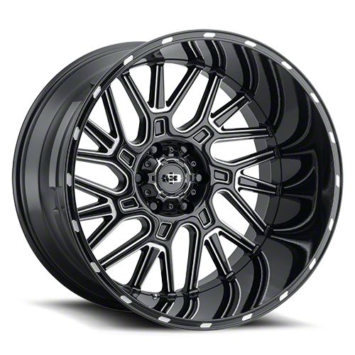 Vision Off-Road Silverado 1500 Brawl Gloss Black Milled 6-Lug Wheel ...