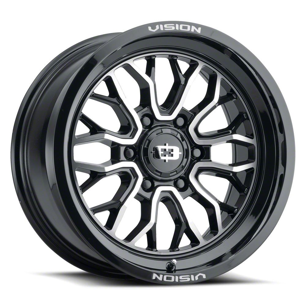Vision Off-Road Silverado 2500 Riot Gloss Black Machined 8-Lug Wheel ...