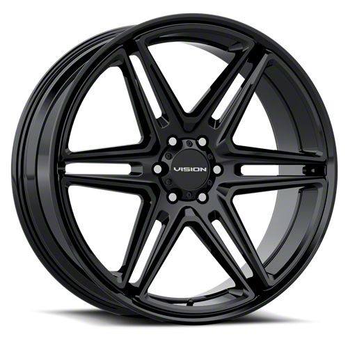 Vision Wheel F-150 Wedge Gloss Black 6-Lug Wheel; 24x9.5; 30mm Offset ...