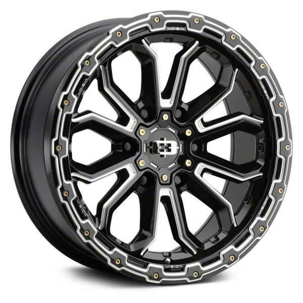 Vision Wheel Canyon Korupt Gloss Black Milled 6-Lug Wheel; 18x9; -12mm ...