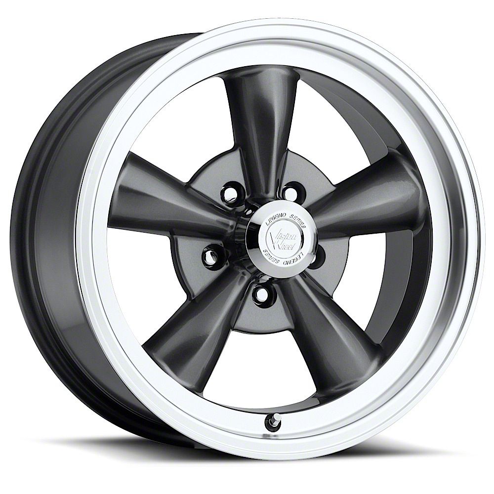 Vision Wheel Dakota Legend 5 Gunmetal Machined 5-Lug Wheel; 15x7; -7mm ...