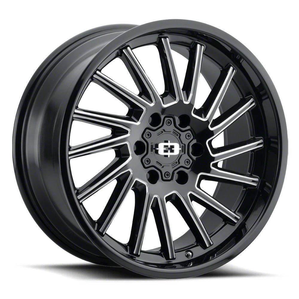 Vision Wheel Silverado 1500 Rapier Gloss Black Milled Spoke 6-Lug Wheel ...