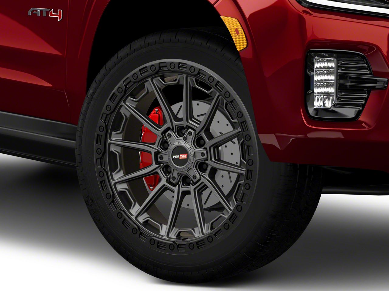 Vortek Off-Road Yukon VRT-601 Matte Titanium with Black Bead Ring 6-Lug ...