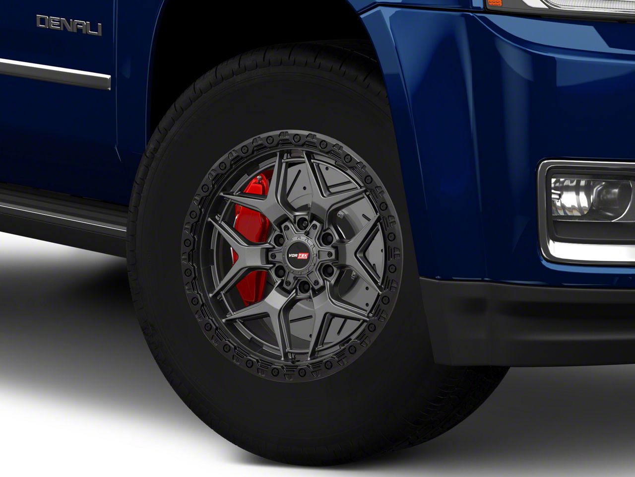 Vortek Off-Road Yukon VRT-603 Matte Titanium with Black Bead Ring 6-Lug ...