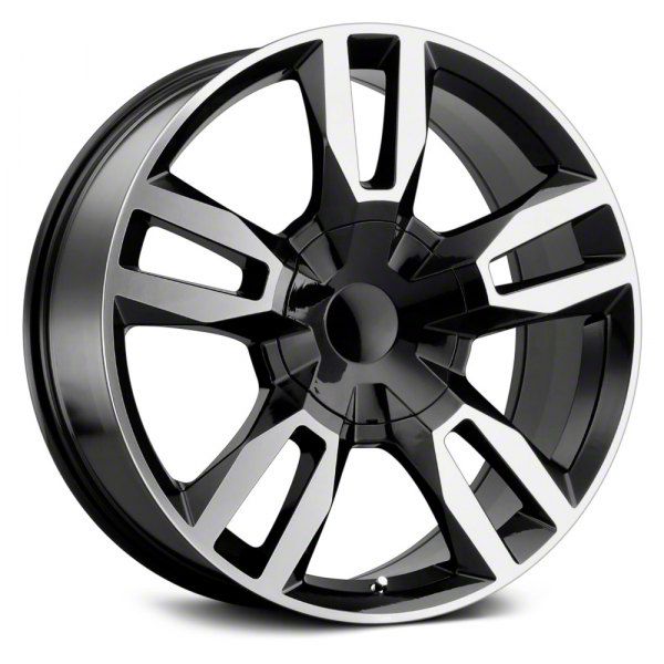 Tahoe RST Style Gloss Black Machined 6-Lug Wheel; 22x9; 24mm Offset (21 ...