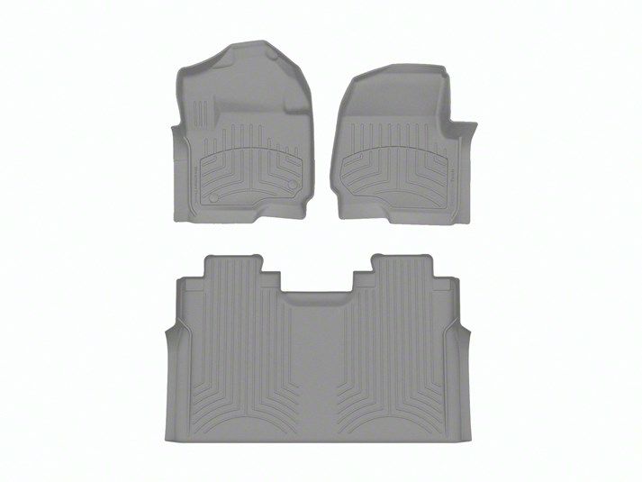 Weathertech F-350 Super Duty Front and Rear Floor Liner HP; Gray ...