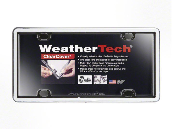 Weathertech RAM 1500 ClearCover License Plate Frame; White/Black 60021 ...