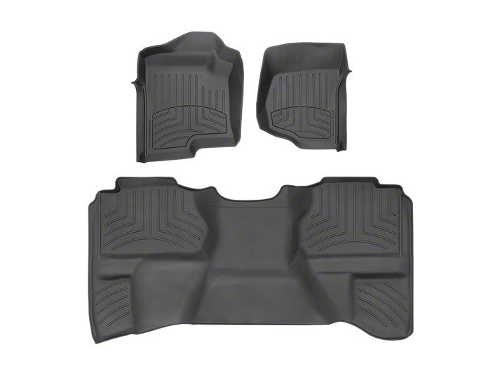 Weathertech Sierra 2500 Front and Rear Floor Liner HP; Black 44066-1 ...