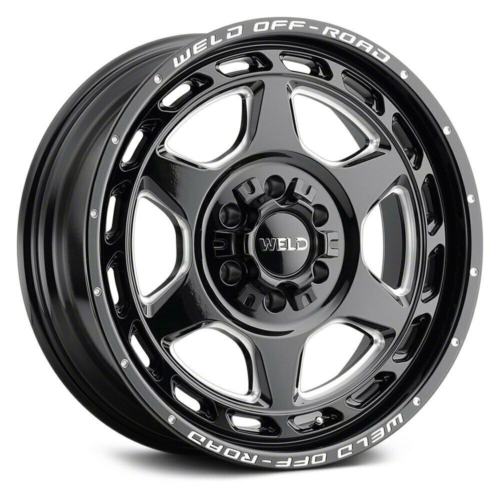 Weld Off-Road F-150 Aragon Gloss Black Milled 6-Lug Wheel; 22x10; -18mm ...