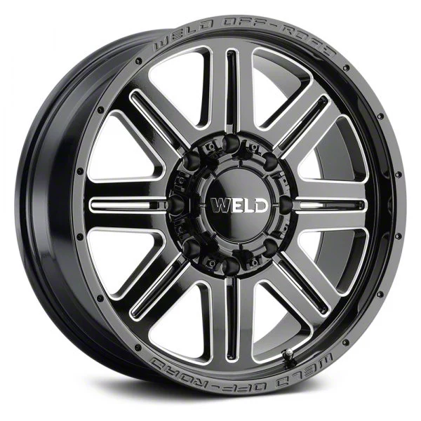 Weld Off-Road F-150 Chasm Gloss Black Milled Windows 6-Lug Wheel; 22x14 ...