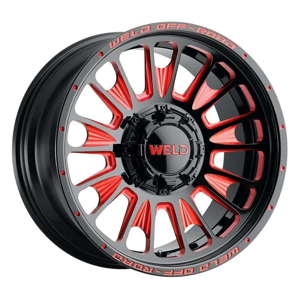 Weld Off-Road F-150 Scorch Gloss Black Milled Red 6-Lug Wheel; 20x10 ...