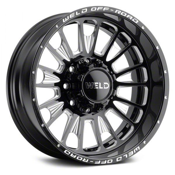 Weld Off-Road Silverado 2500 Scorch Gloss Black Milled 8-Lug Wheel ...