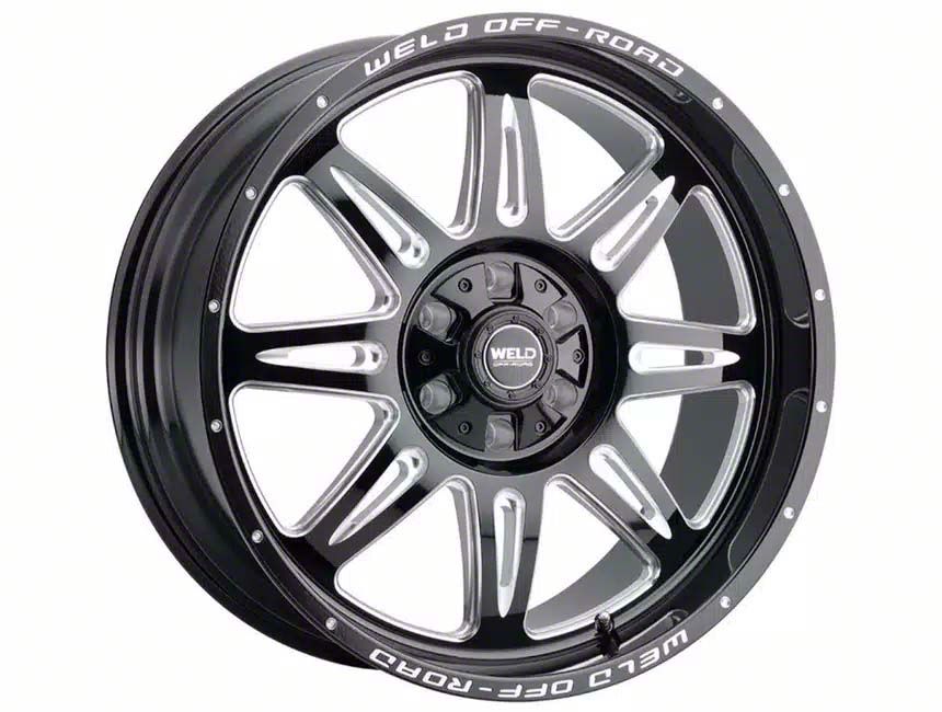 Weld Off-Road Canyon Cheyenne Gloss Black Milled 6-Lug Wheel; 22x12 ...