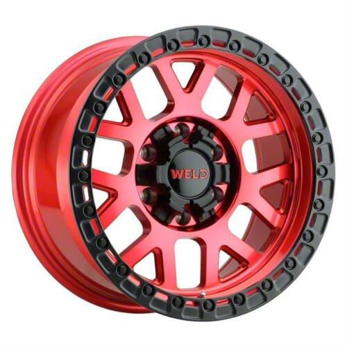 Weld Off-Road Colorado Cinch Candy Red with Satin Black Ring 6-Lug ...