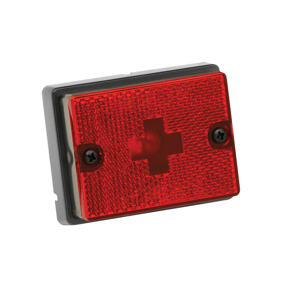 RAM 3500 Side Marker; Red; With Reflex Lens; With Black Stud-Mount Base ...