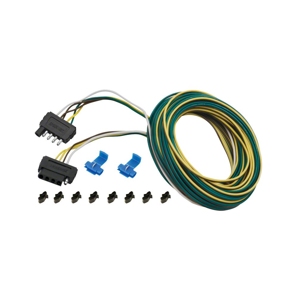 F-250 Super Duty 5-Flat Trailer End Connector; 25-Foot Wishbone Harness ...