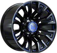 Wesrock Wheels Sierra 1500 Maverick Gloss Black Milled with Blue Tint 6 ...