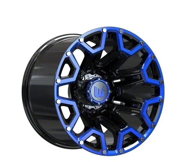 Wesrock Wheels RAM 1500 Blaze Gloss Black Machined with Blue Tint and ...