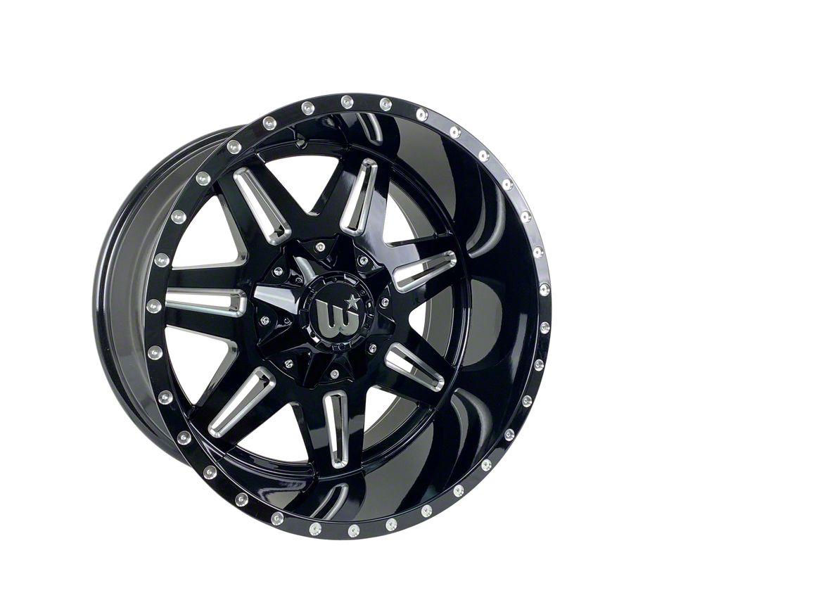 Western Wheels RAM 1500 TRAIL2 Gloss Black with Milling Spokes and Spot ...
