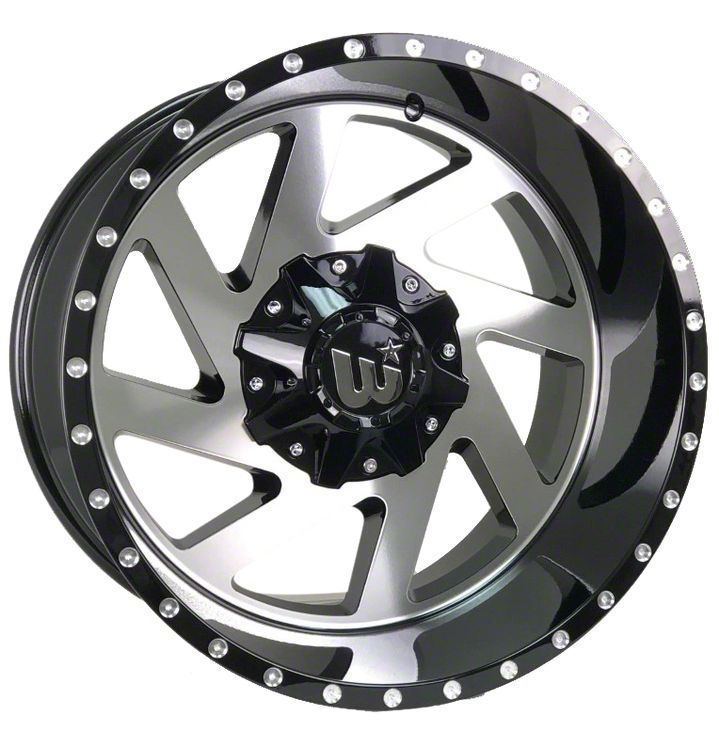 Western Wheels RAM 2500 CACTUS Brush Face with Gloss Black Lip 8-Lug ...