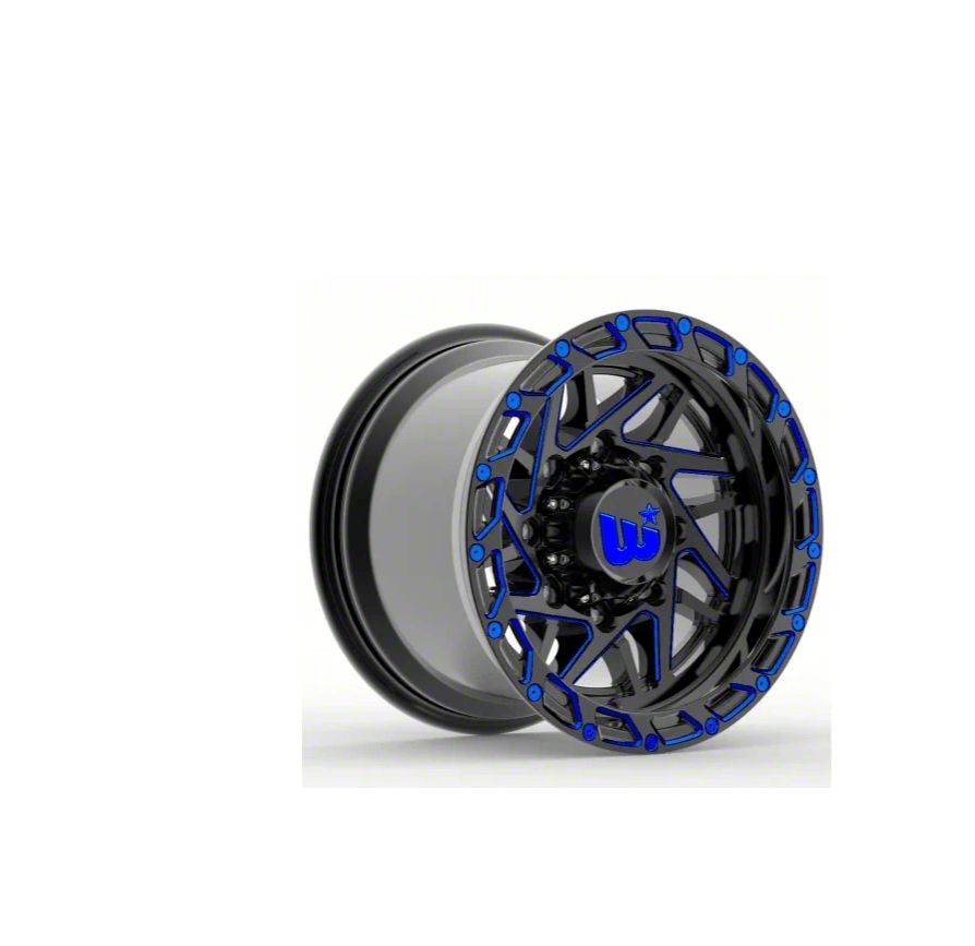 Western Wheels Silverado 1500 BOULDER Gloss Black with Blue Milling ...