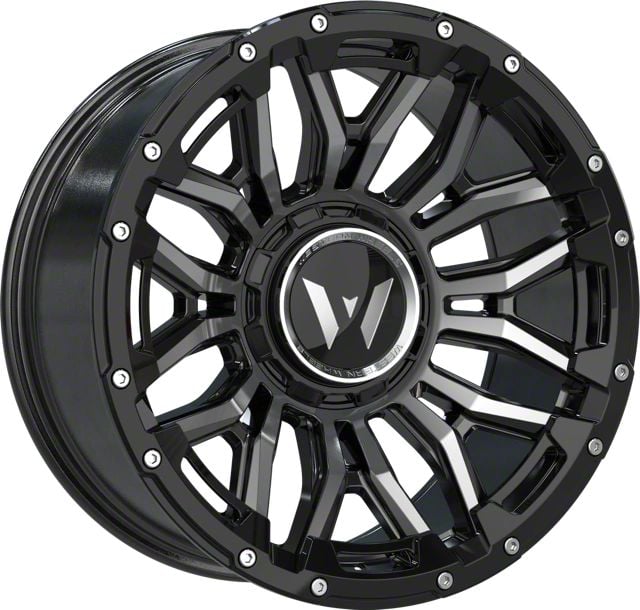 Western Wheels F-350 Super Duty DR74 Black Machined Face Black Insert ...