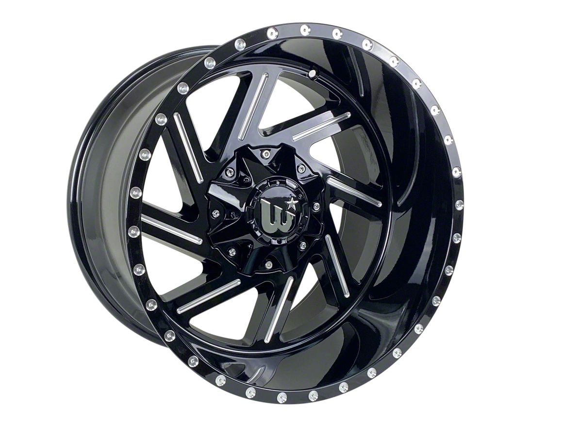 Western Wheels RAM 1500 CACTUS Gloss Black with Milling Spokes and Spot ...