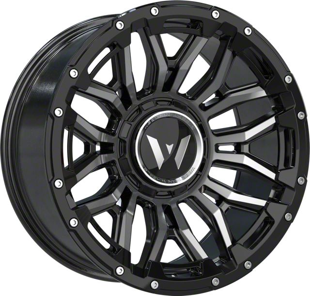 Western Wheels RAM 1500 DR74 Black Machined Face Black Insert Beadlock ...
