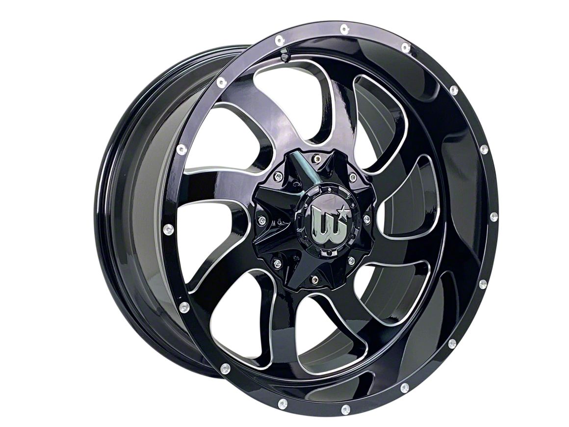 Western Wheels RAM 1500 DUSTY Gloss Black with Side Milling and Spot 8 ...
