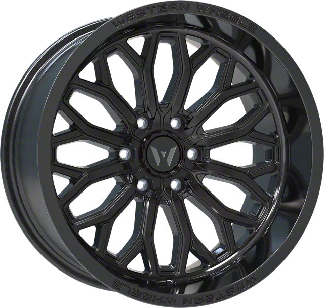 Western Wheels RAM 1500 IR08 Gloss Black Milling Spokes 6-Lug Wheel ...