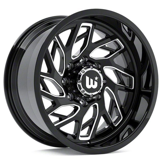 Western Wheels Yukon MS83 Gloss Black with Milling Spokes 6-Lug Wheel ...