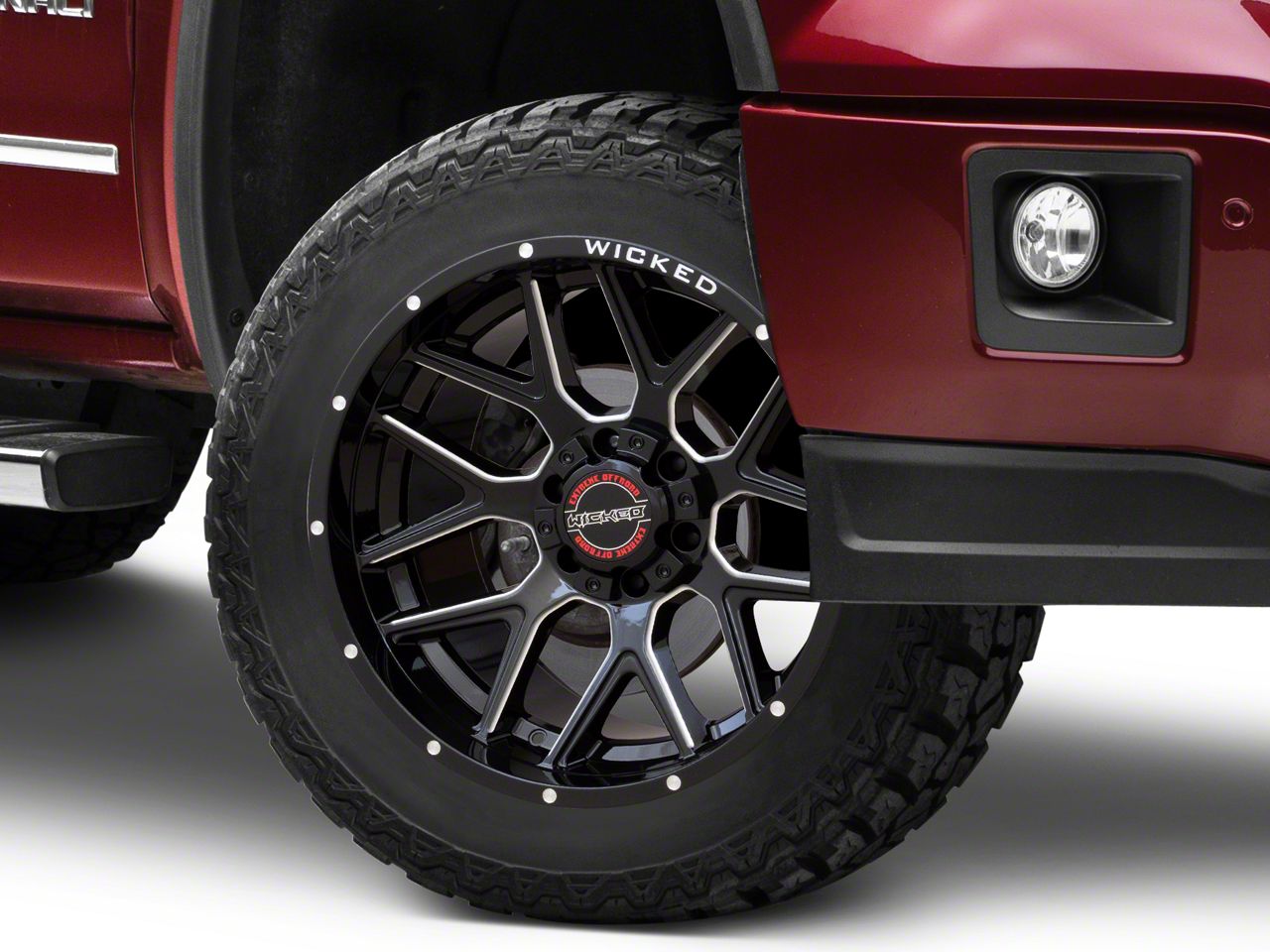 Wicked Offroad Sierra 1500 W903 Gloss Black Milled 6-Lug Wheel; 20x10 ...