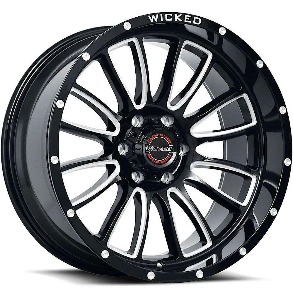 Wicked Offroad Yukon W908 Satin Black Milled 6-Lug Wheel; 20x10; -24mm ...