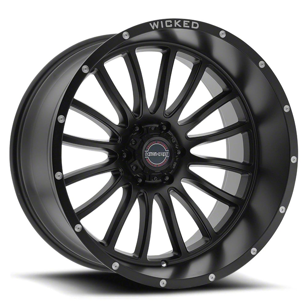 Wicked Offroad Ranger W908 Satin Black Milled 6-Lug Wheel; 20x10; -12mm ...