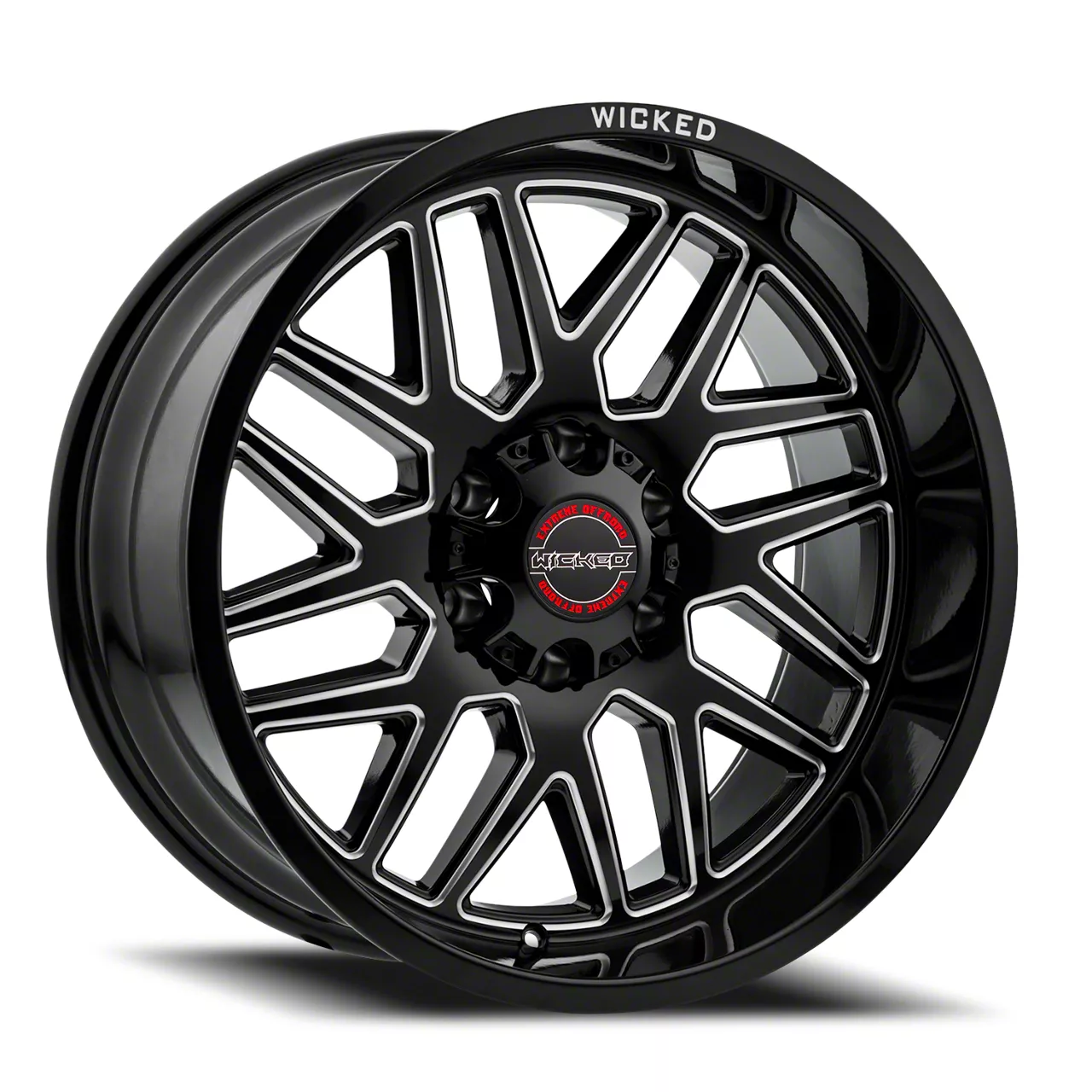 Wicked Offroad Sierra 1500 W939 Gloss Black Milled 6-Lug Wheel; 20x10 ...