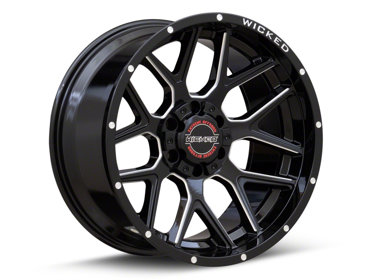 Wicked Offroad Tahoe W903 Gloss Black Milled 6-Lug Wheel; 20x10; -19mm ...