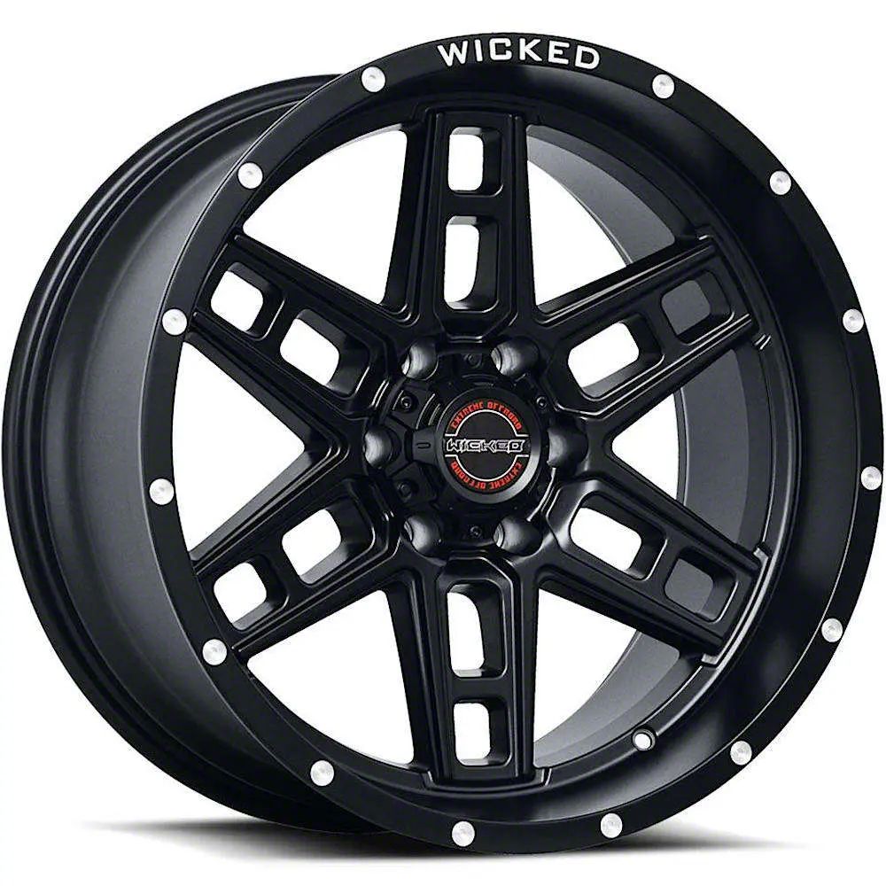 Wicked Offroad Yukon W906 Satin Black Milled 6-Lug Wheel; 20x9; -12mm ...