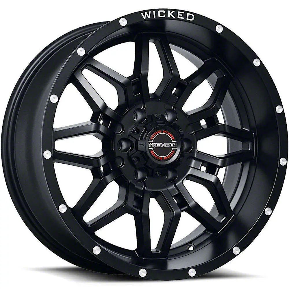 Wicked Offroad Yukon W909 Gloss Black Milled 6-Lug Wheel; 20x10; -24mm ...