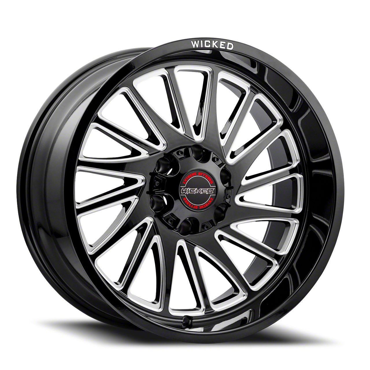 Wicked Offroad Yukon W936 Gloss Black Milled 6-Lug Wheel; 22x10; -19mm ...