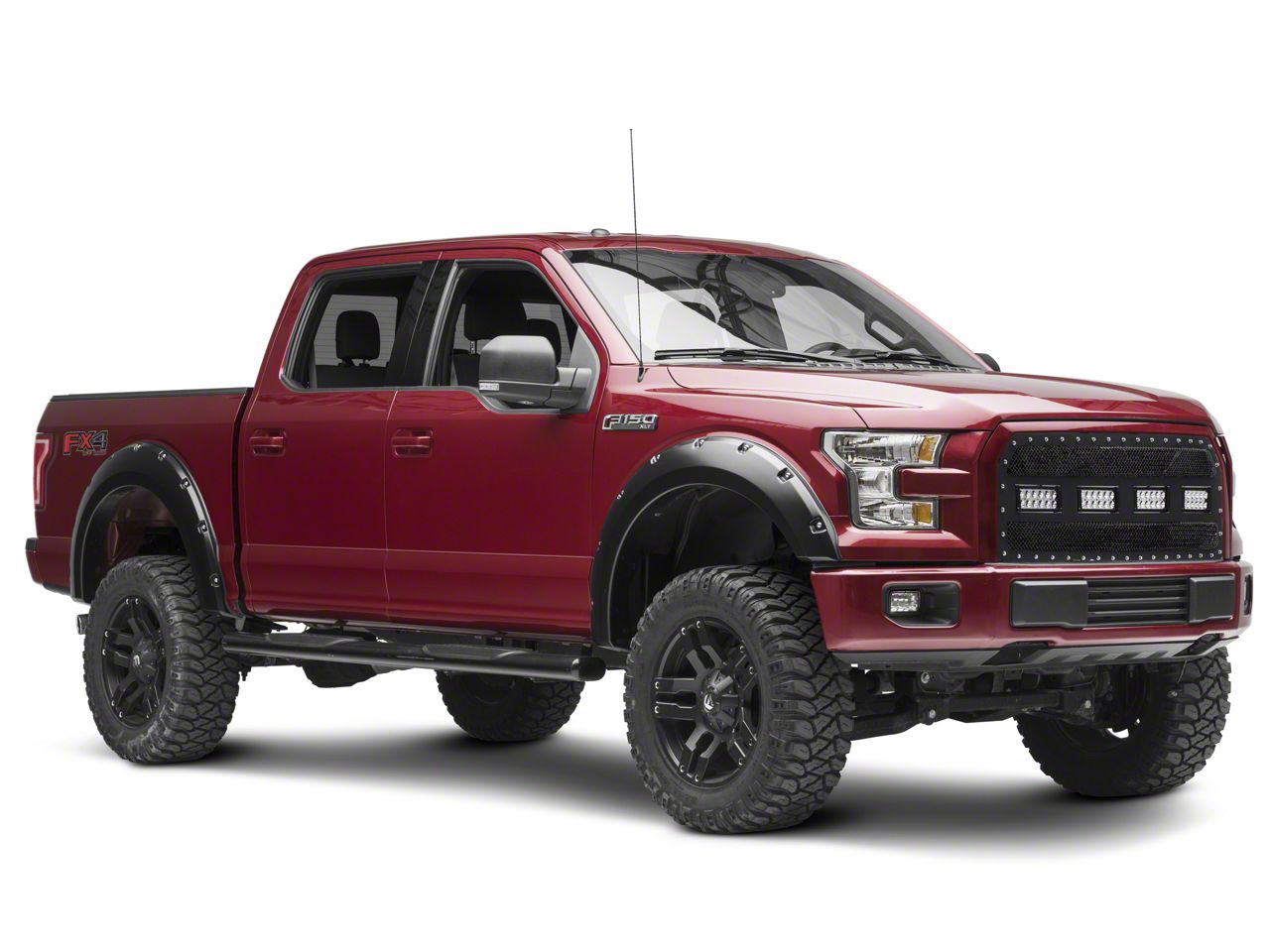 RedRock F-150 Wire Mesh Upper Grille Insert with Frame, Rivets and LED ...