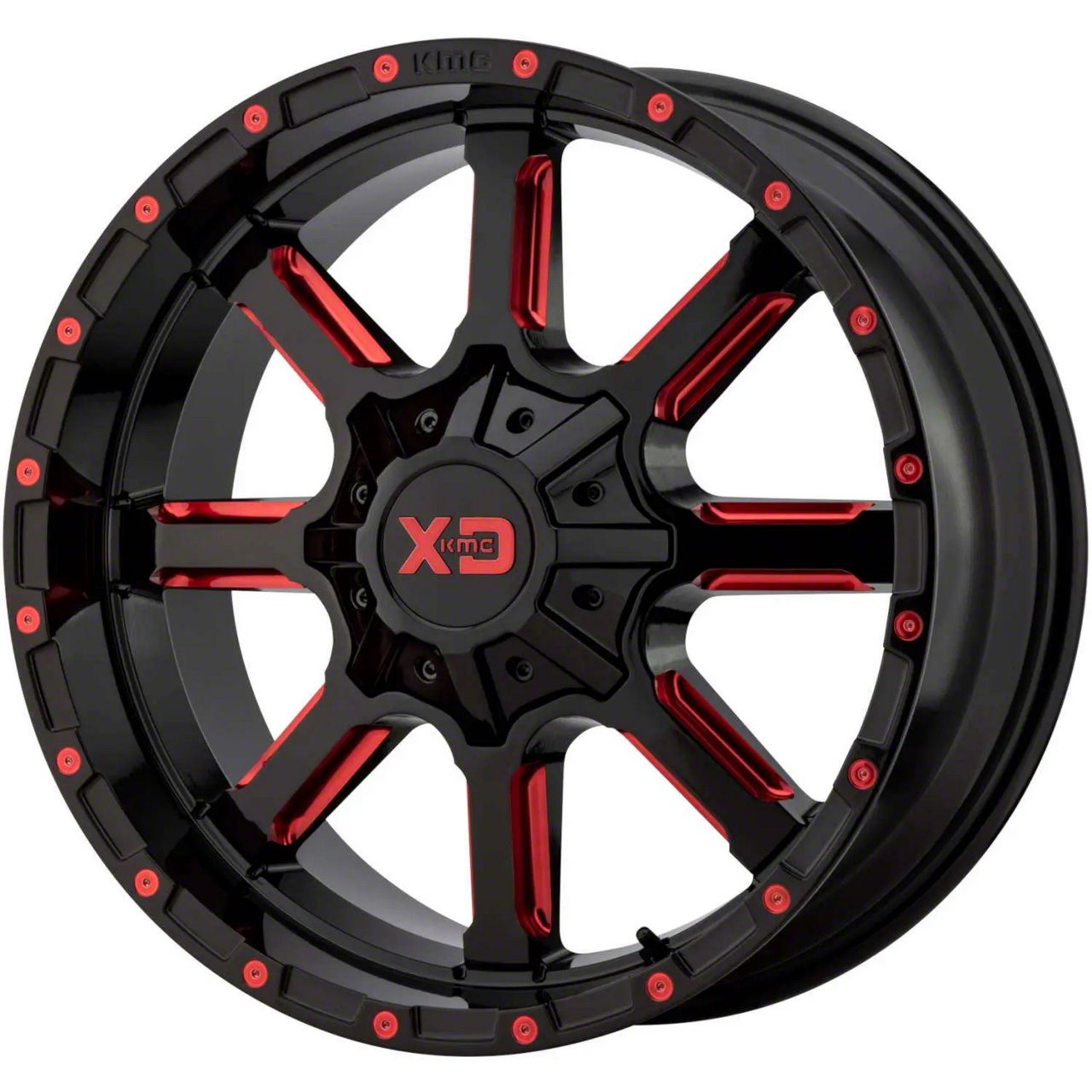 XD Sierra 1500 Mammoth Gloss Black Milled with Red Tint 6-Lug Wheel ...