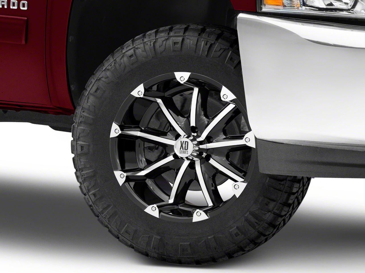 XD Silverado 1500 Badlands Gloss Black Machined 6-Lug Wheel; 18x9; 18mm ...
