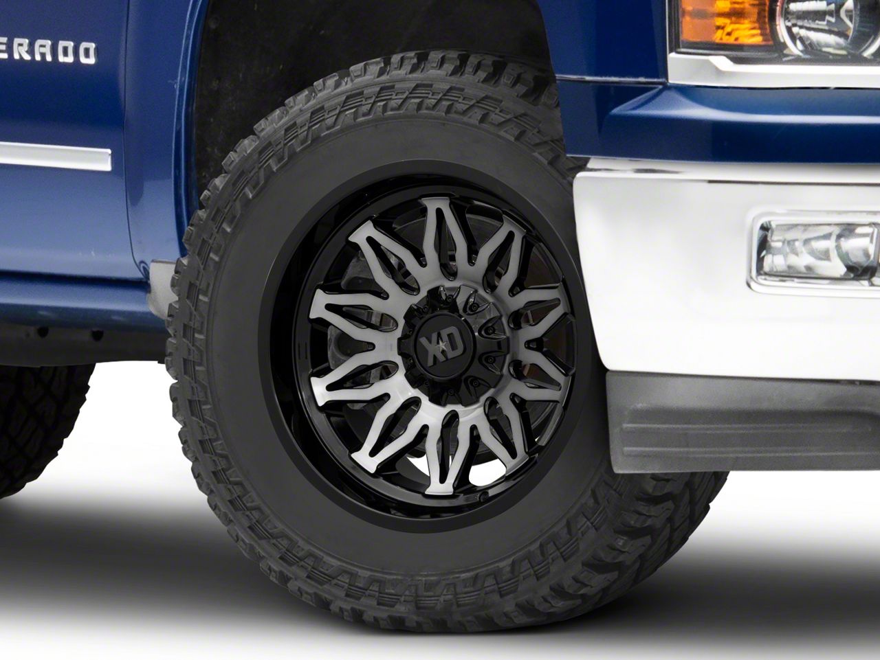 XD Silverado 1500 Gunner Gloss Black Machined with Gray Tint 6-Lug ...
